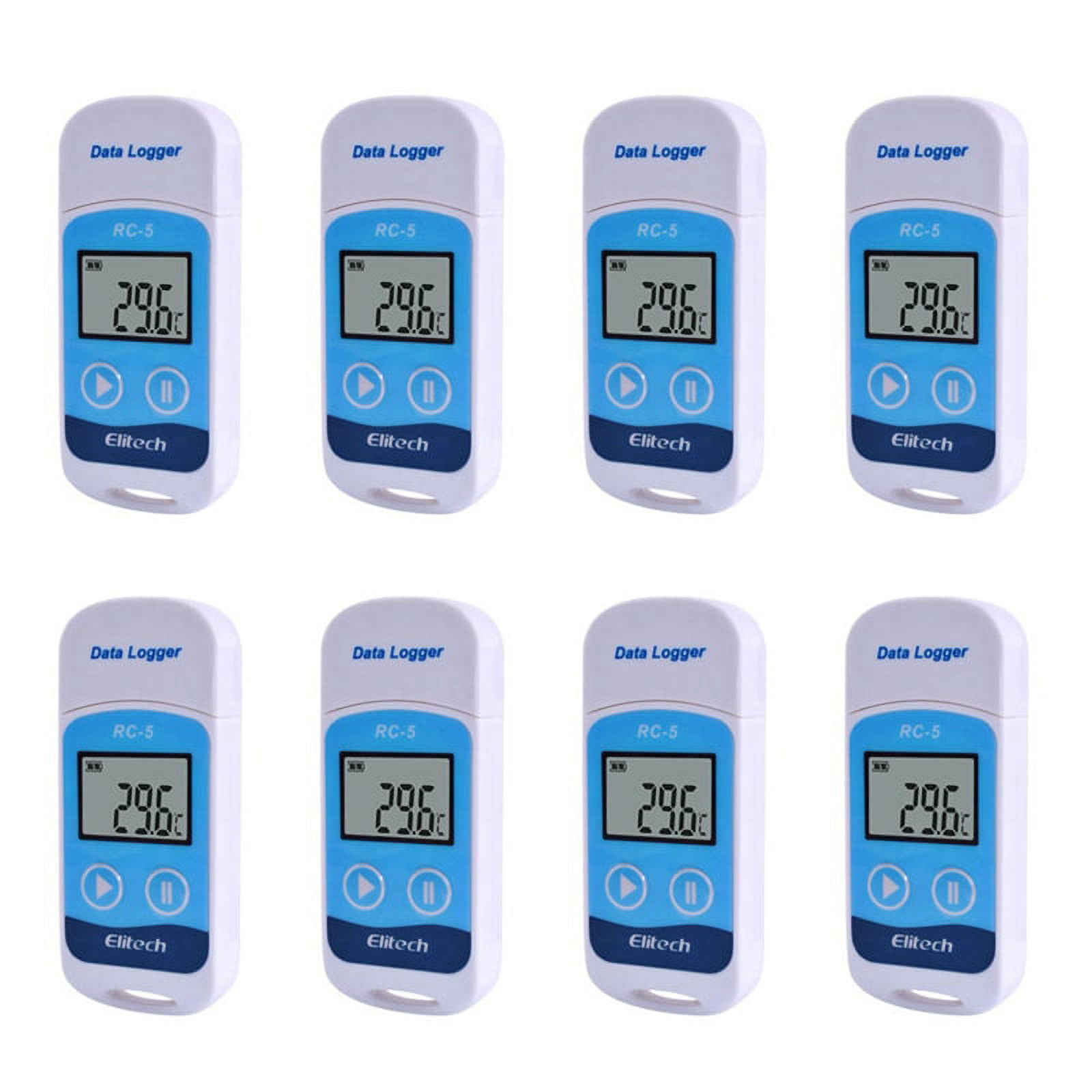 8X RC-5 High-Precision Digital USB Temperature Data Logger for ...