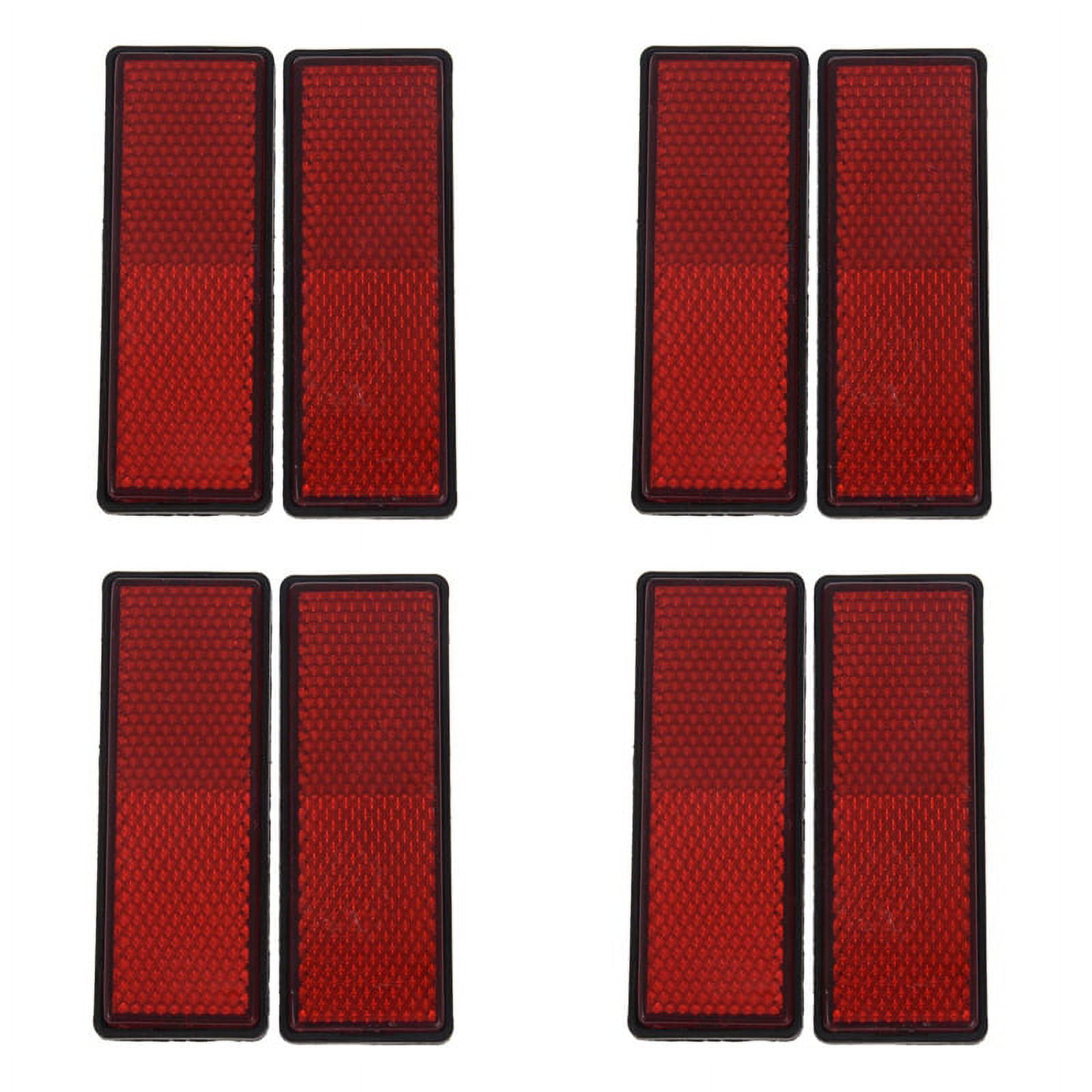 8X Rectangle Red Reflectors Universal for Motorcycles ATV Bikes Dirt ...