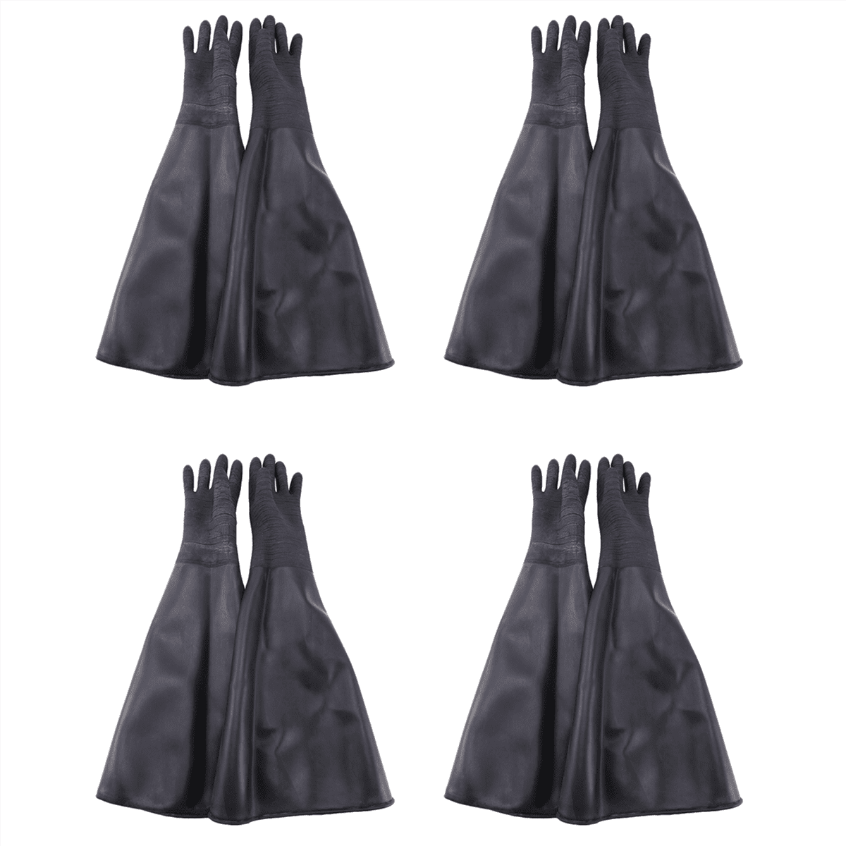 8X Rubber Black Sandblaster Gloves Stripe Abrasive Sand Blasting Gloves ...