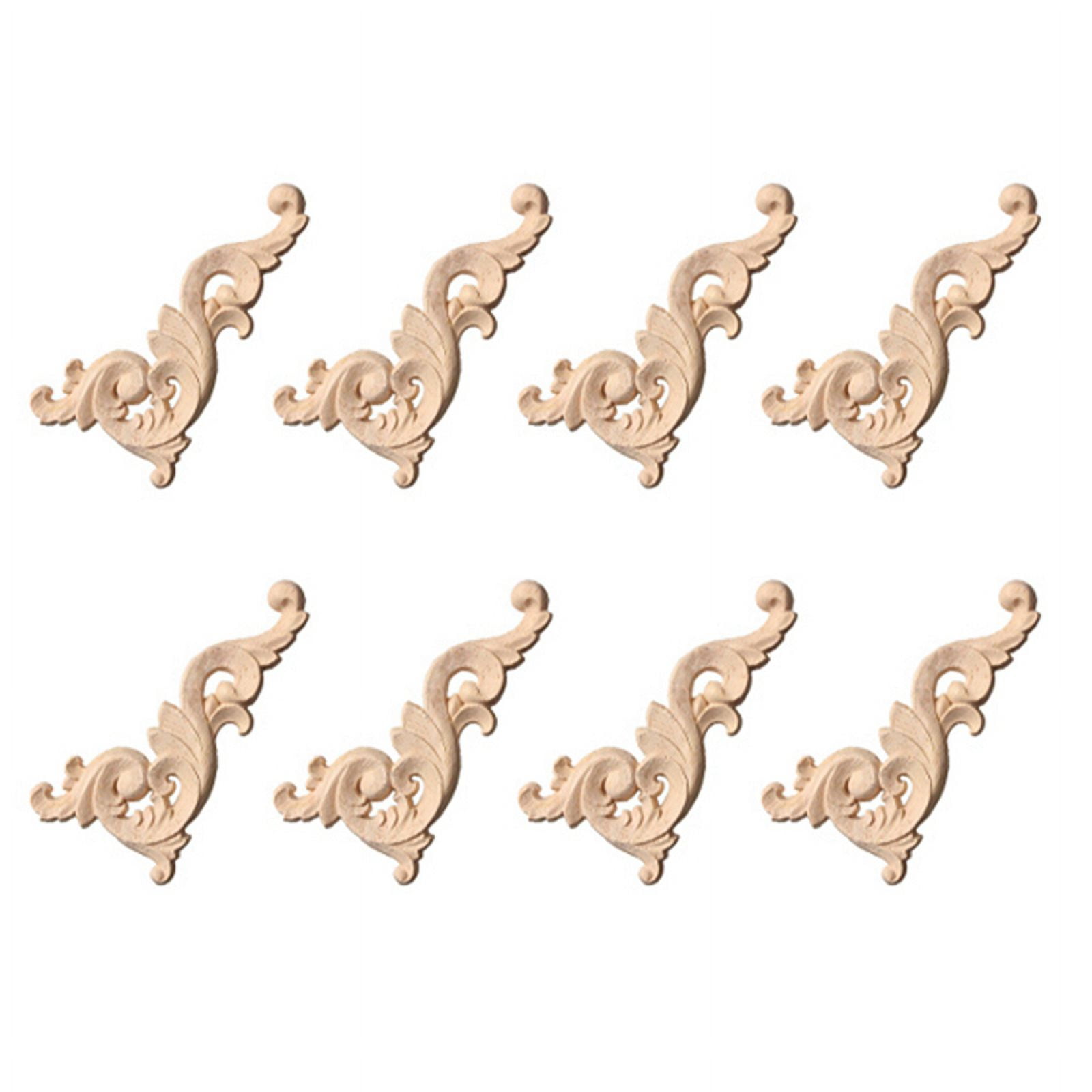 8X Wood Carved Decal Corner Onlay Applique Door Wall Decor 12x6cm ...