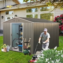 NETAJE 10'x14' Outdoor Metal Storage Garden Shed with Window, Lockable ...