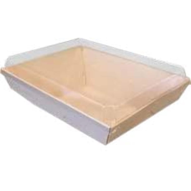 8X11x1 VerTerra Balsa Wood Tray with Clear Cover - 50 pcs - Walmart ...