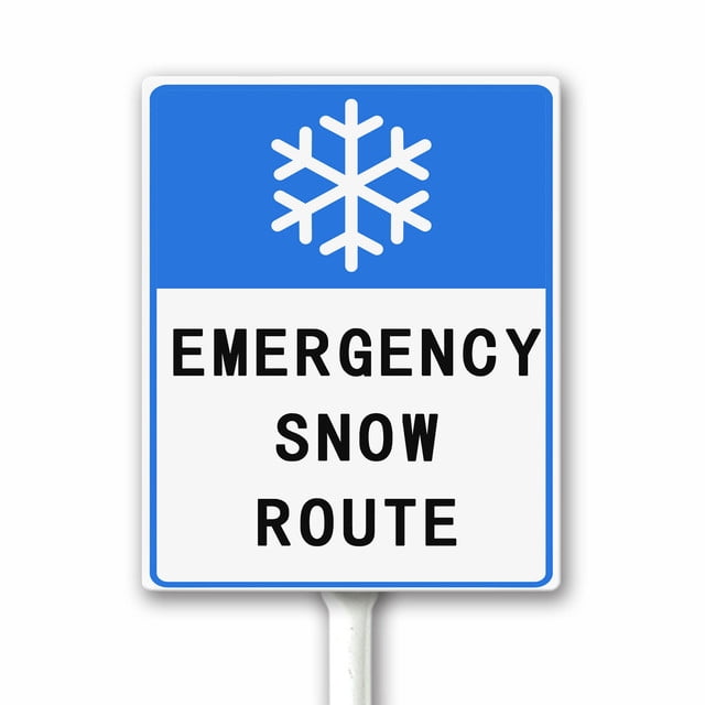 8X12 Inches Aluminum Outdoor Sign Emergency Snow Route Sign for Yard ...