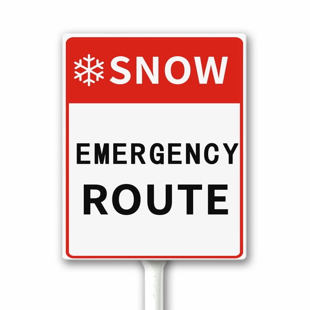 8X12 Inches Aluminum Outdoor Sign Snow Emergency Route Sign for Yard ...