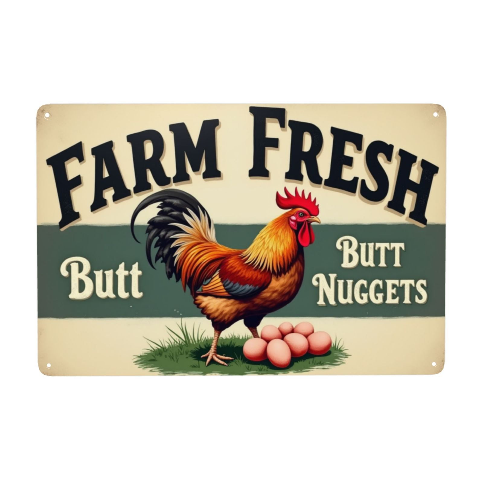 8X12 inch Chicken Coop Sign Farm Fresh Butt Nuggets Tin Sign Plaque ...