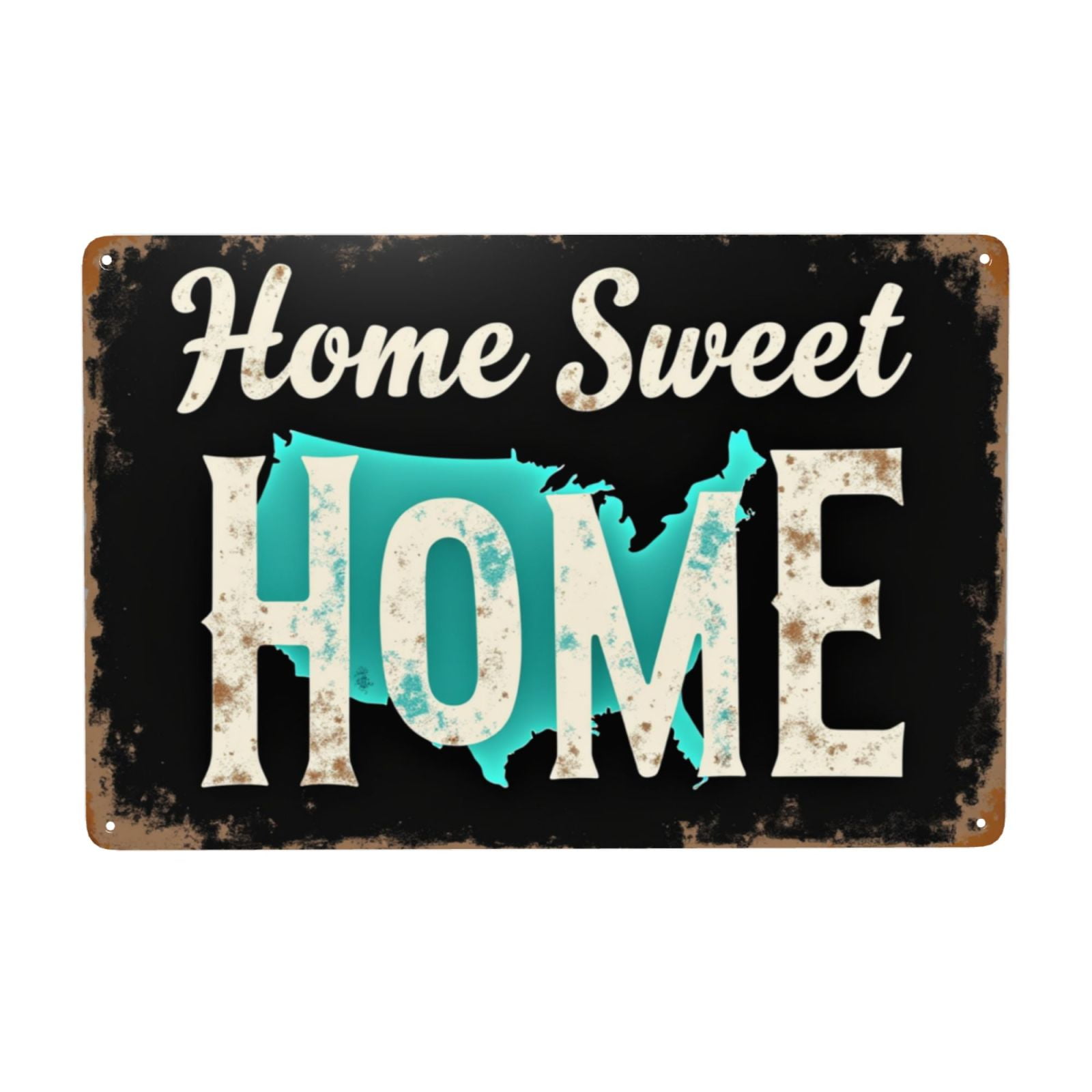 8X12 inch Metal Tin Signs Sweet Home Michigan Black Teal Retro Poster ...