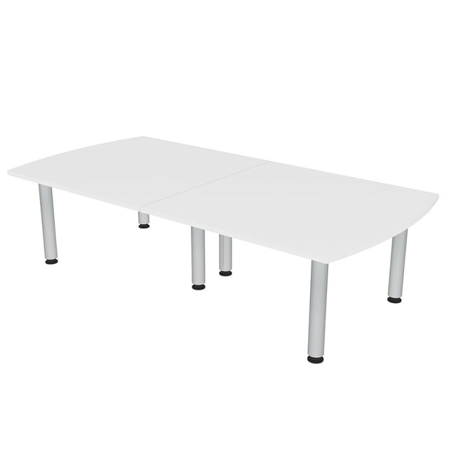 8X4 Arc Rectangle Conference Table Silver Post Legs Power And Data ...