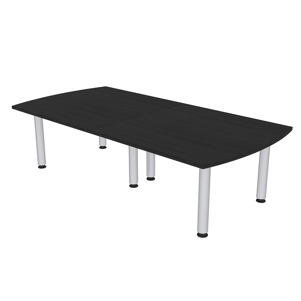 8X4 Arc Rectangle Conference Table Silver Post Legs Power And Data ...