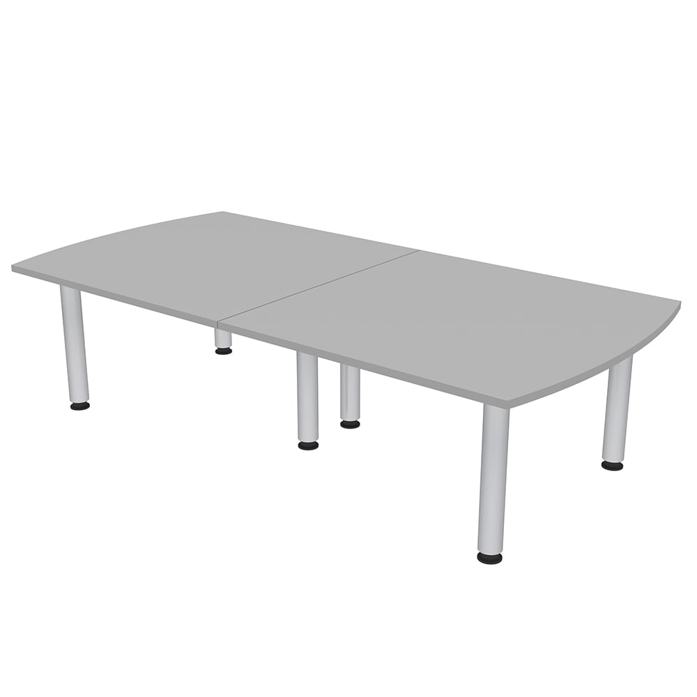 8X4 Arc Rectangle Conference Table Silver Post Legs Power And Data ...
