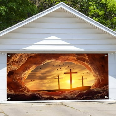 7 x 5 ft Easter Tomb Backdrop Fabric Resurrection of Jesus Christ Cross ...