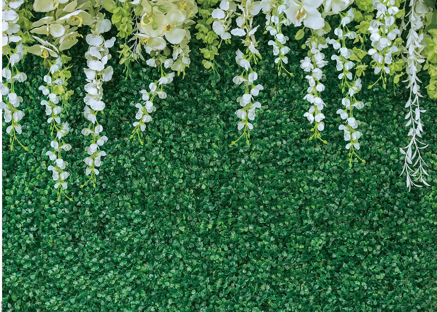 8X6FT Greenery Backdrop with Flowers Green Leaf White Flower Photo ...
