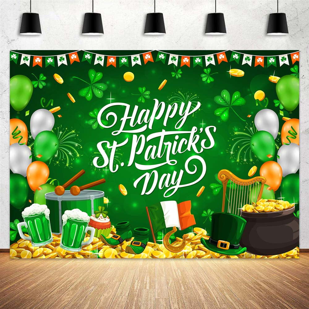 8X6ft St Patricks Day Backdrop, Spring Shamrock Irish Luck Day ...