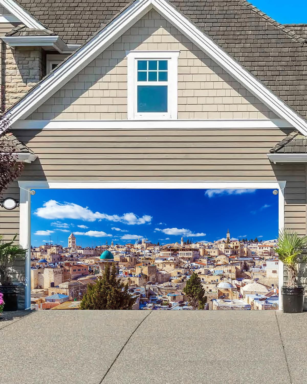 8X7 ft Jerusalem Israel Cityscape Garage Door Background Ancient ...