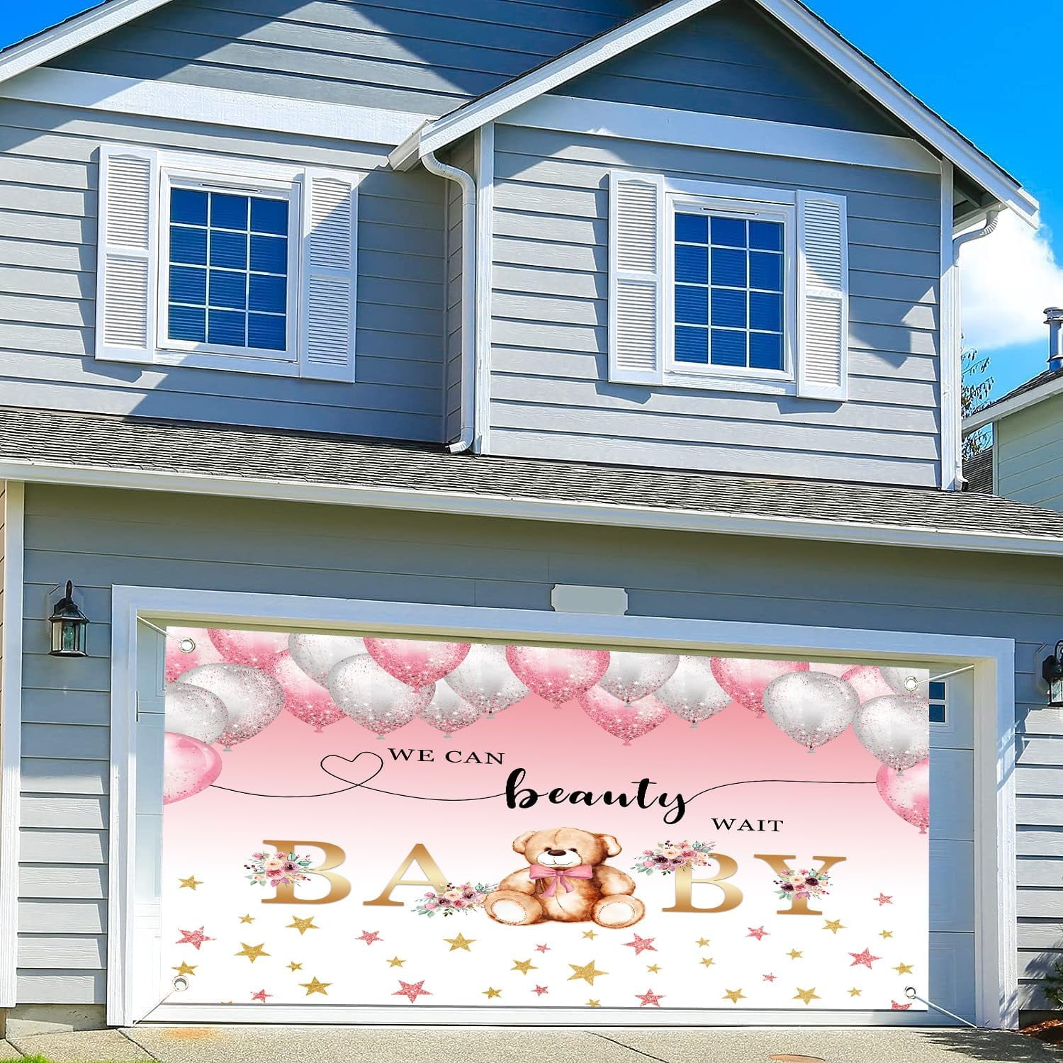 8X7 ft Large We Can Bearly Wait Bear Backdrop Bear Baby Shower Party ...