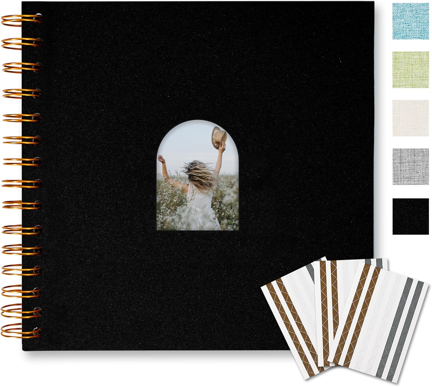 8X8 Inch DIY Scrapbook Album Linen Arch Window Photo Album 40 Blank ...