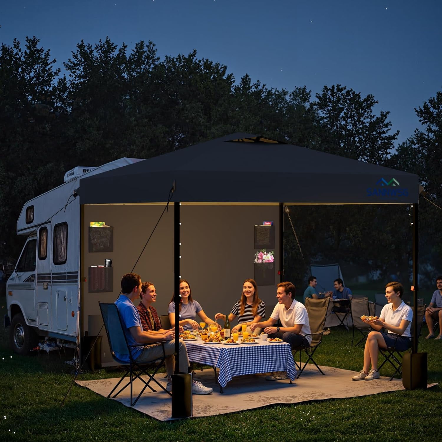 8X8 Pop Up Canopy Tent, Removable Pockets Sidewall for Extra Storage ...