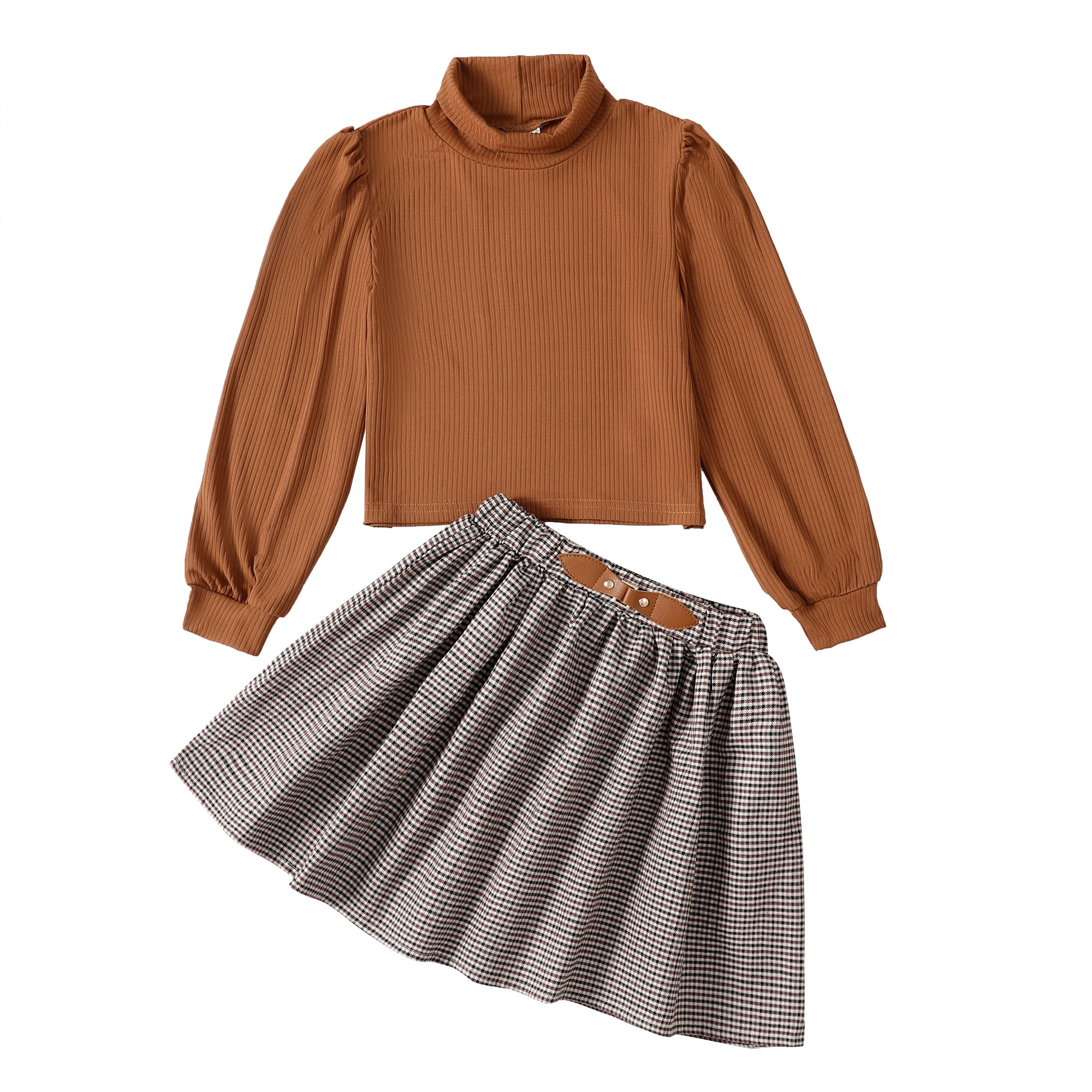 8Y Big Girls Clothes 9Y Girls 2PCS Fall Winter Outfits Set Solid Color ...