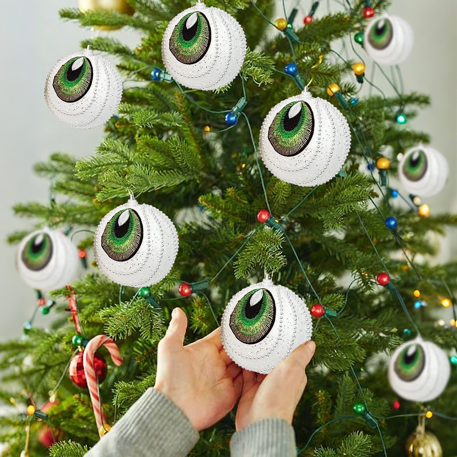 8cm Christmas Tree Balls | 3-Pack Foam Hanging Ornaments for Holiday ...