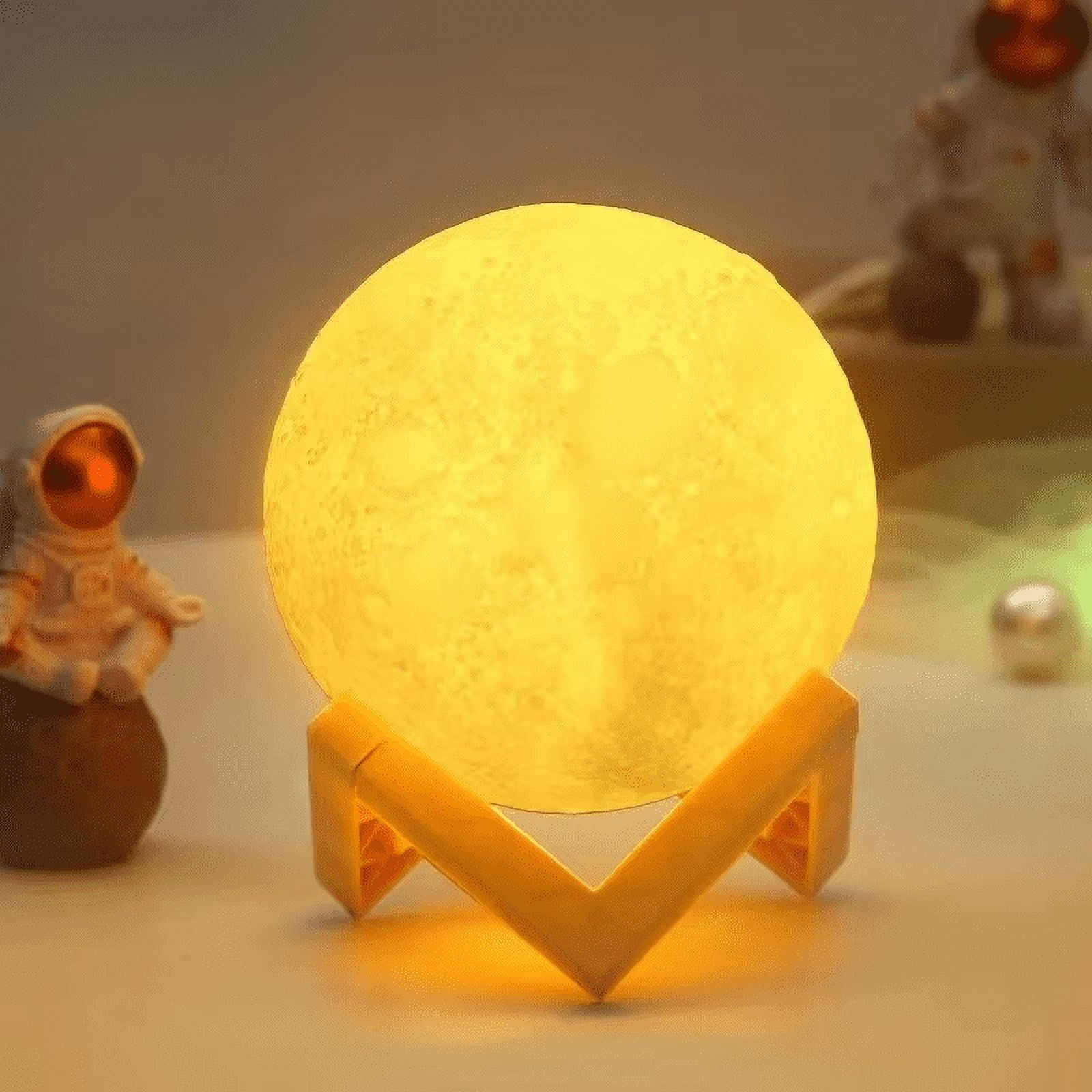8cm Moon Lamp Lights LED Desktop Moon Ornament, Luna Night Light Desk ...