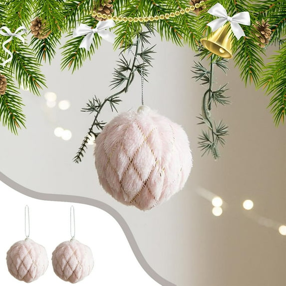 8cm Pink Foam Christmas Ball Ornaments | Lightweight Hanging Tree ...