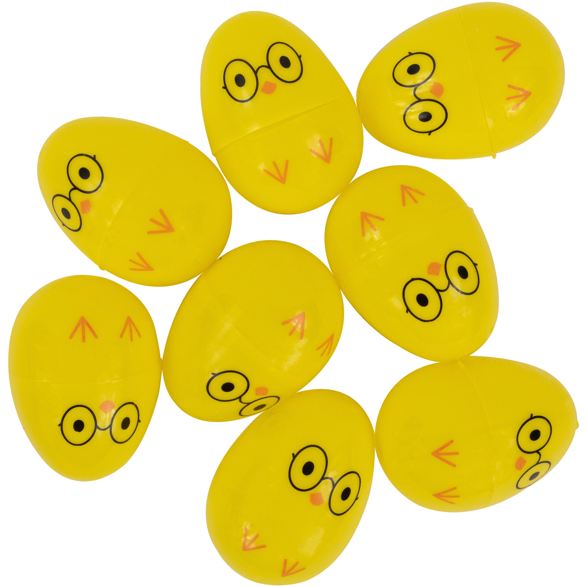 8ct Yellow Chick Wearing Glasses Fillable Easter Eggs 2.5" - Walmart.com