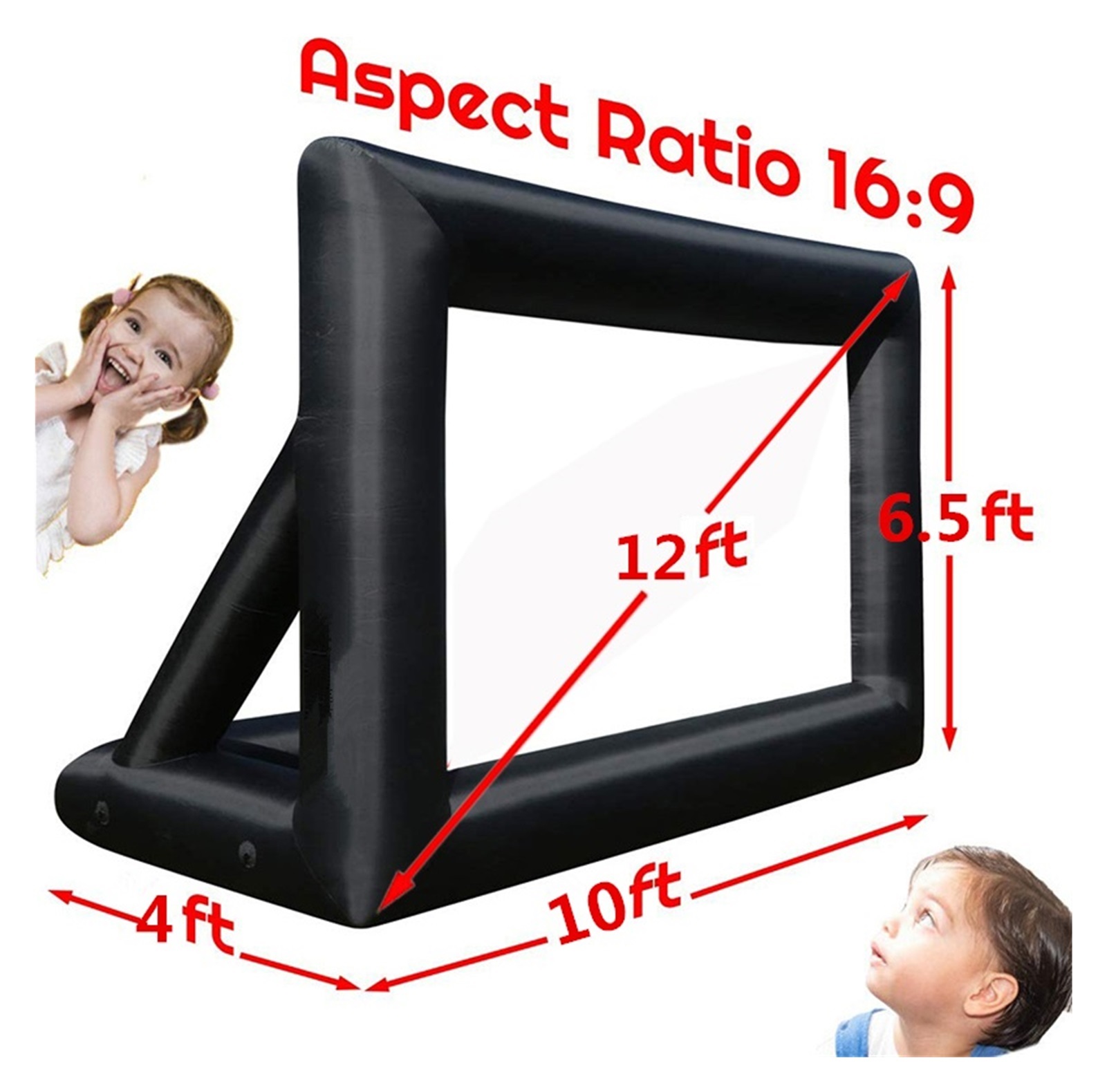 8ft 10ft 12ft 14ft 16ft 18ft 20ft Inflatable Projector Movies Screen ...