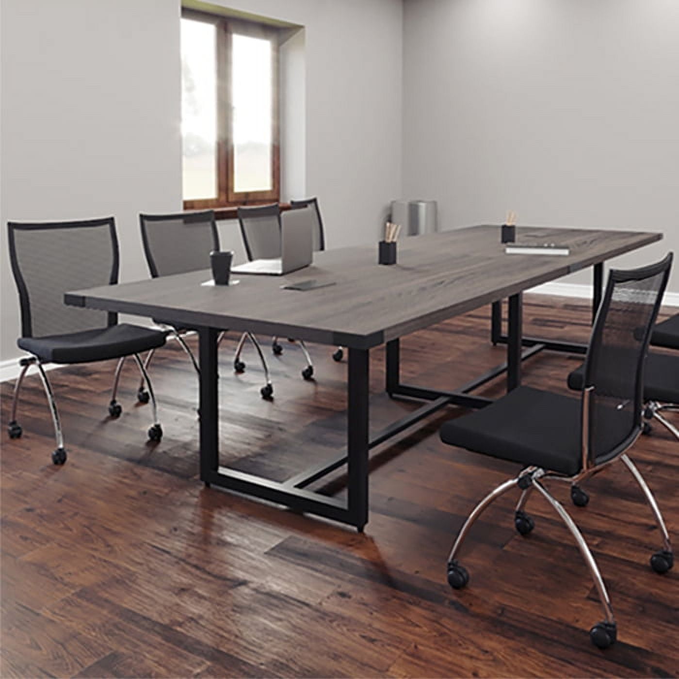 8ft - 16ft Modern Conference Room Table and Chairs Set with Metal ...
