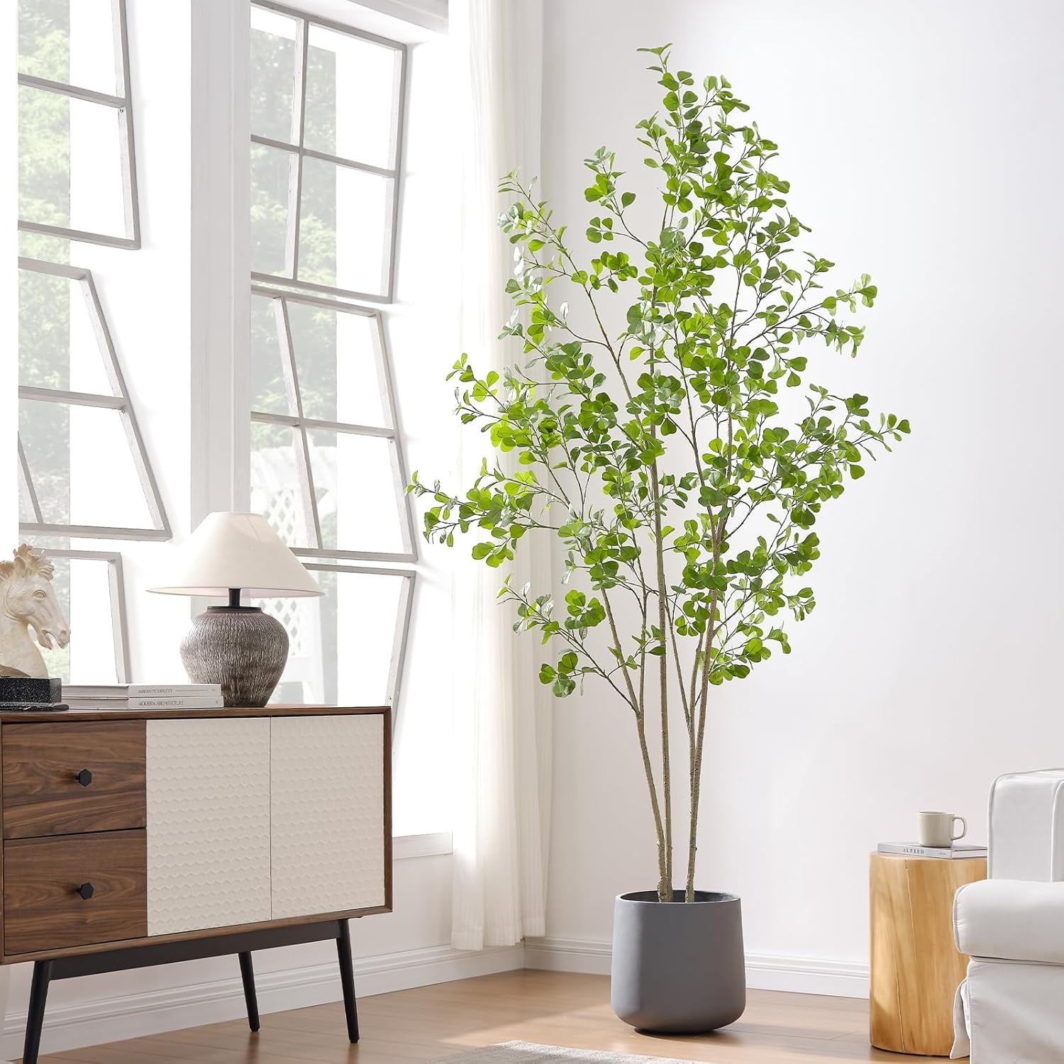 8ft Artificial Ficus Tree with Heart-Shaped Leaves - Lush & Full ...