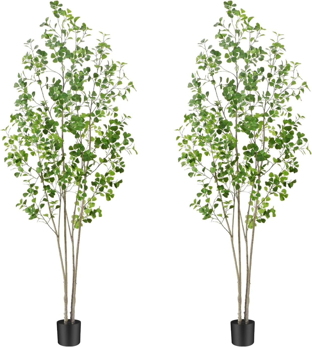 8ft Artificial Ficus Tree with Heart-Shaped Leaves - Lush & Full ...