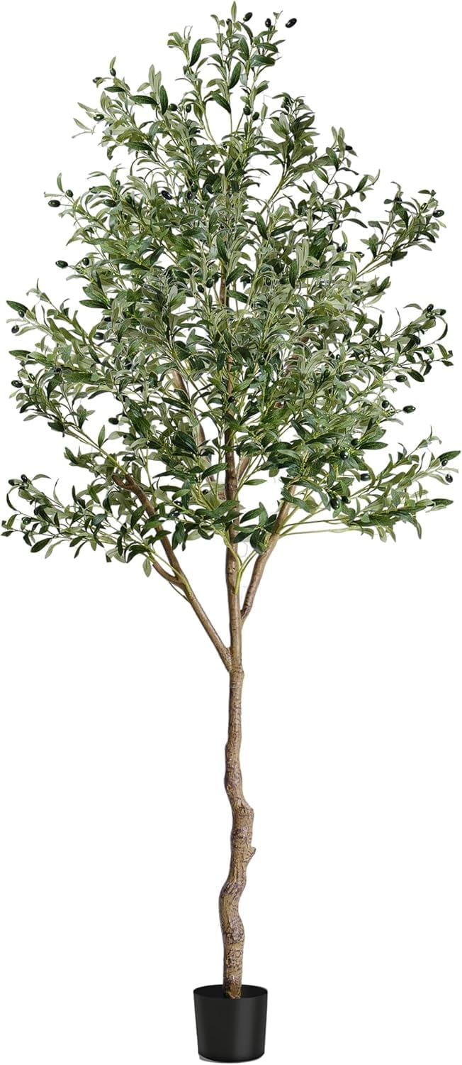 8ft Artificial Olive Tree, Fake Potted Olive Tree with Realistic ...
