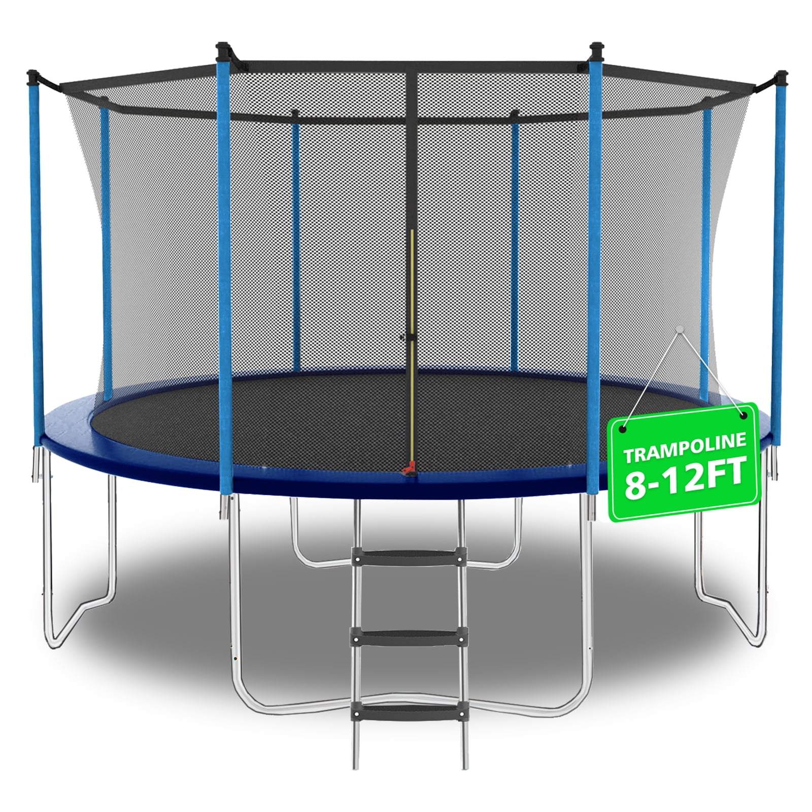 8ft Blue Outdoor Toddler Trampoline with Enclosure Safety Net Jumping ...
