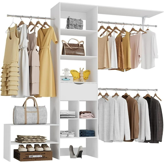 8ft Closet System with Drawers, 99 Inches Walk in Closet Organizer ...