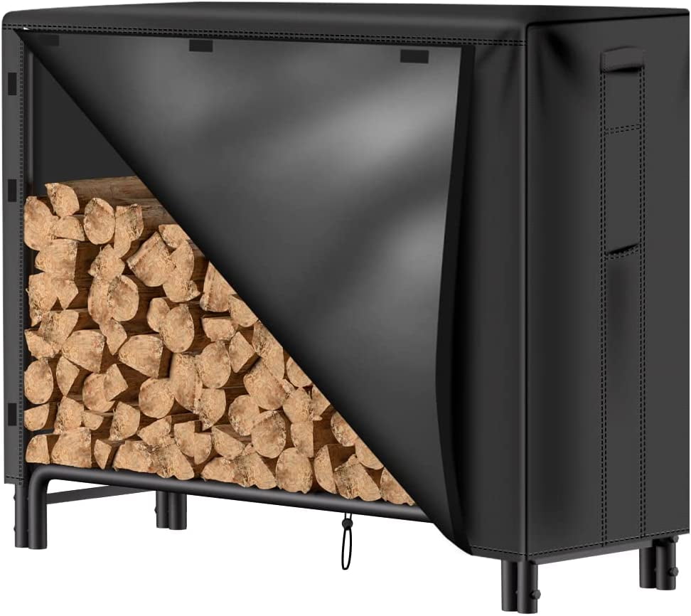 8ft Firewood Log Rack with Cover Combo Set Waterproof Outdoor Log ...