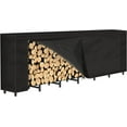 8ft Firewood Rack with Cover, Heavy Duty Steel Construction, Weather ...