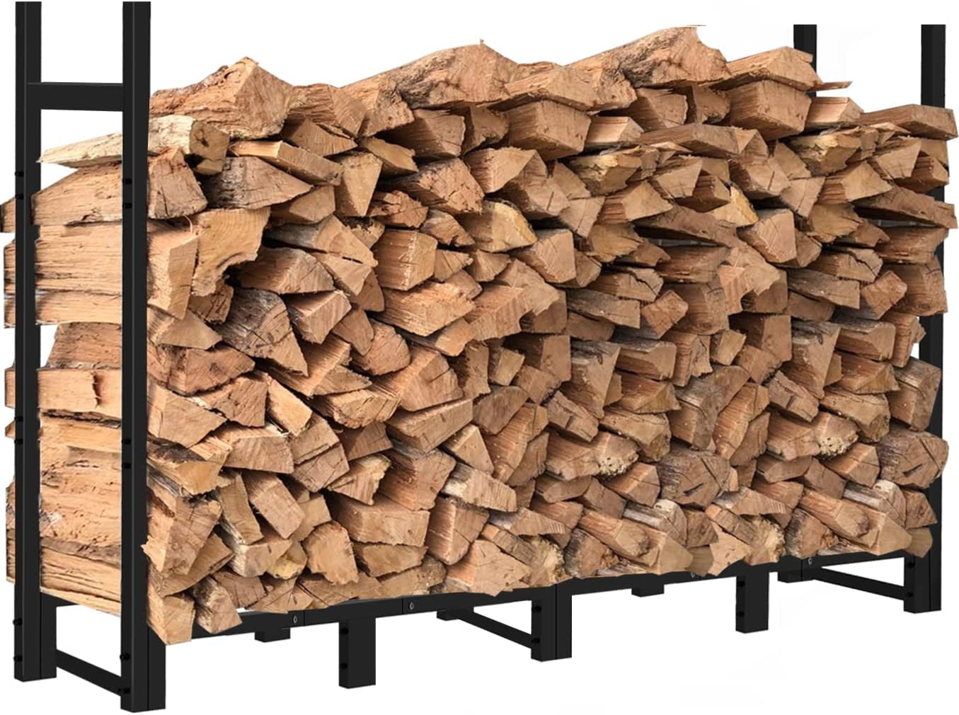 8ft Firewood Rack Outdoor Adjustable Heavy Duty Wood Rack Fire Wood ...