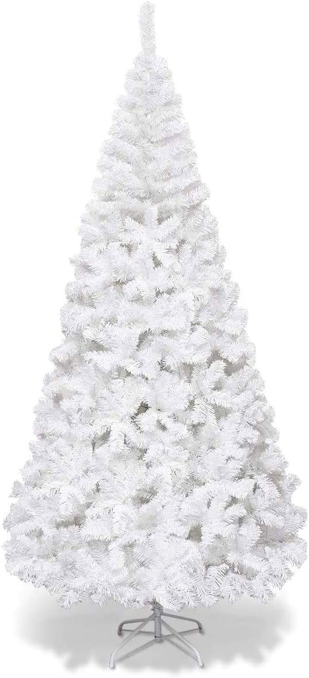8ft Flocked Christmas Tree with 1138 Tips - Premium PVC, White Tied ...