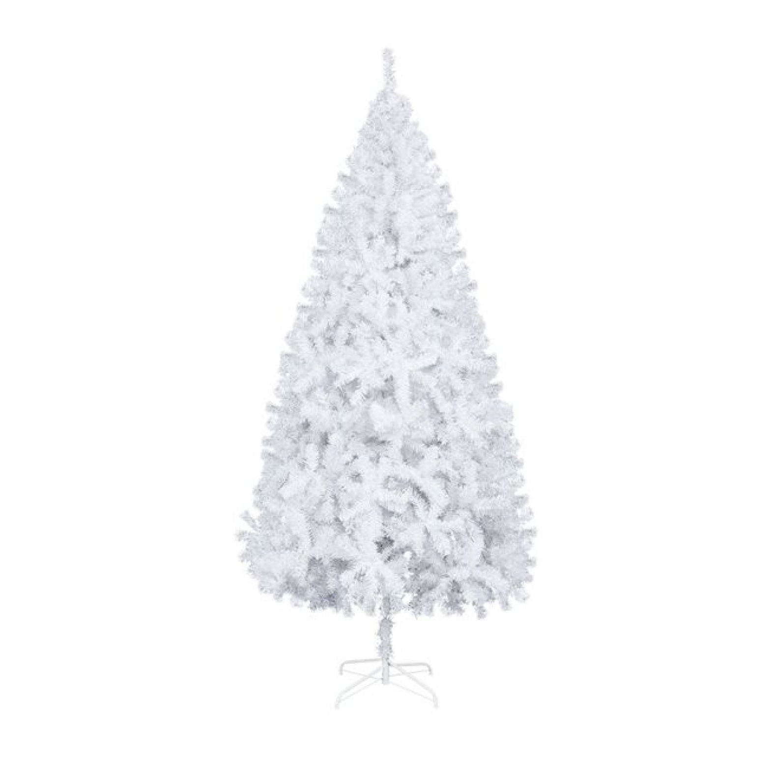 8ft Flocking Tree with 1349 Branches - Pre-Lit Artificial Holiday Tree ...