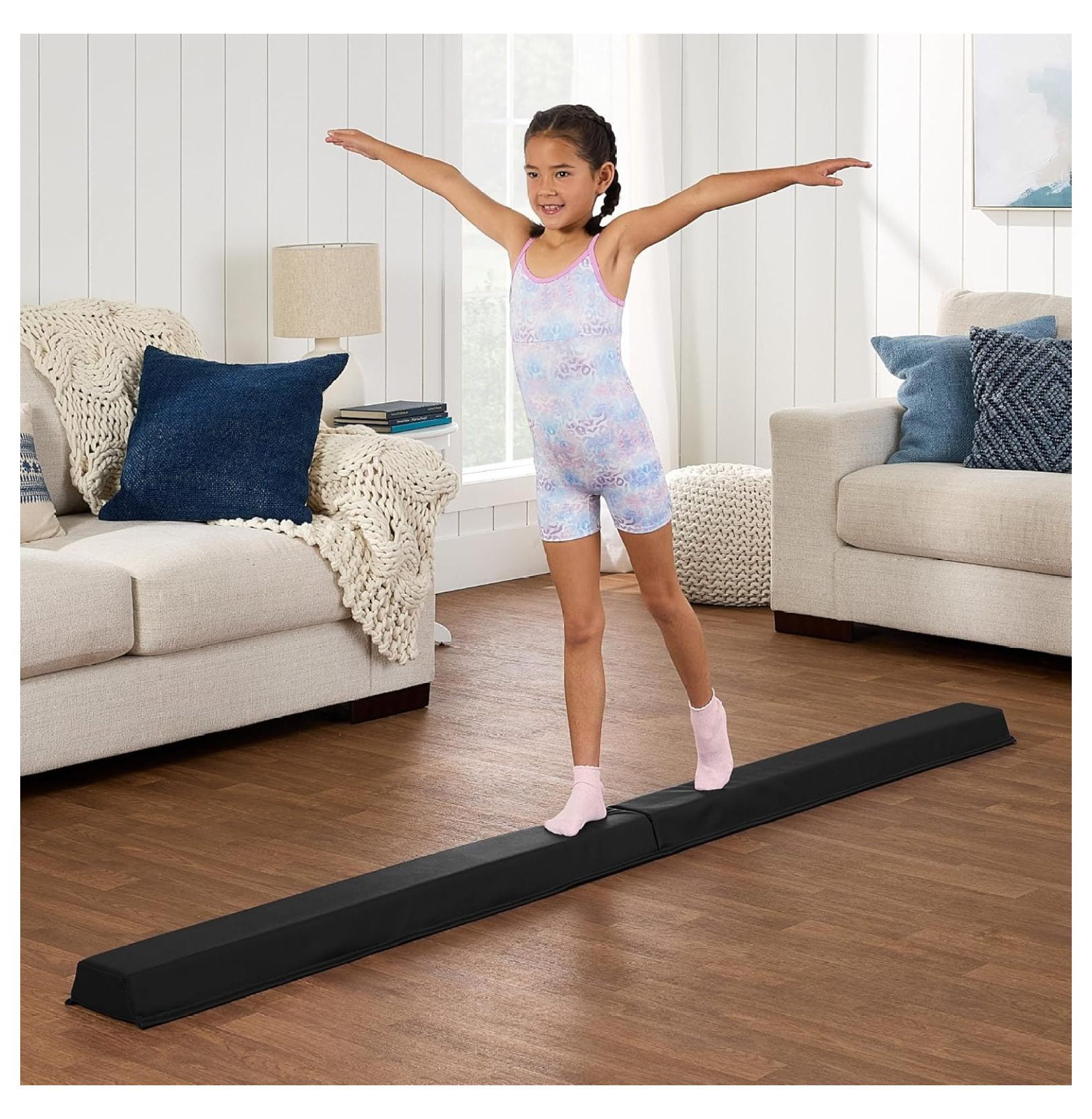 8ft Folding Medium-Density Foam Floor Balance Beam for Gymnastic and ...
