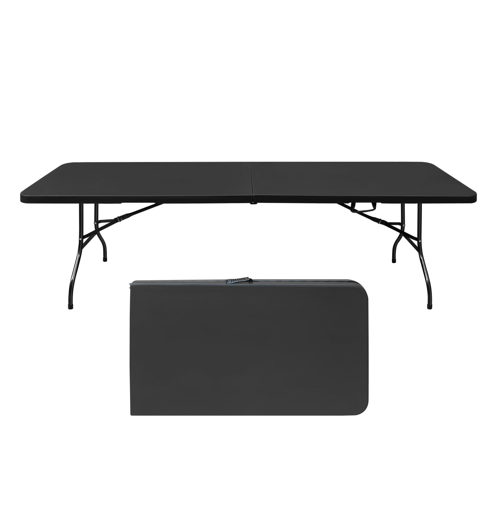 8ft Folding Table, Portable Plastic Table for Camping, Picnics, Parties ...