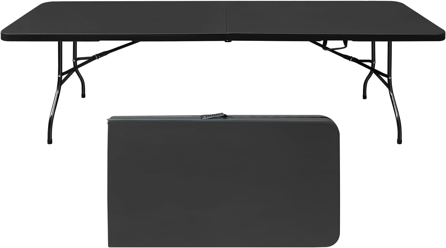 8ft Folding Table Portable Plastic Table for Camping Picnics Parties ...