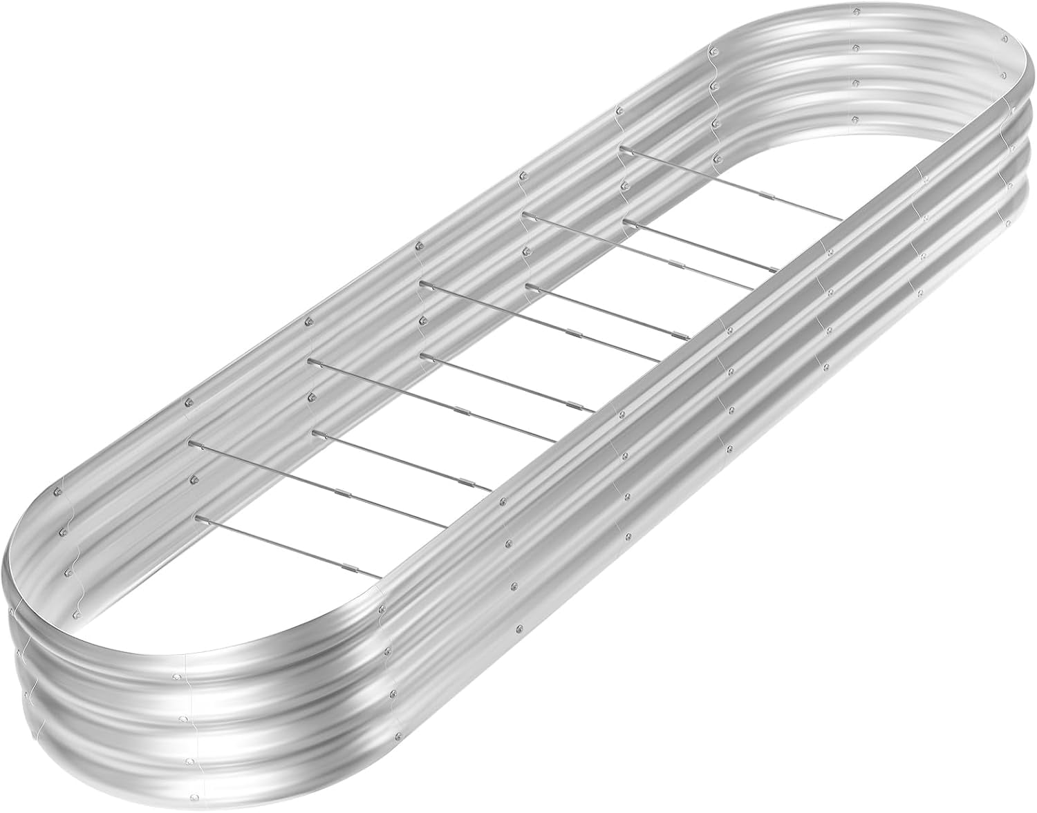 8ft Galvanized Raised Garden Bed Kit, Raised Garden Boxes Outdoor, Oval ...