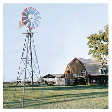 8ft Windmill Backyard Garden Decoration Heavy Duty Metal Weather Vane ...