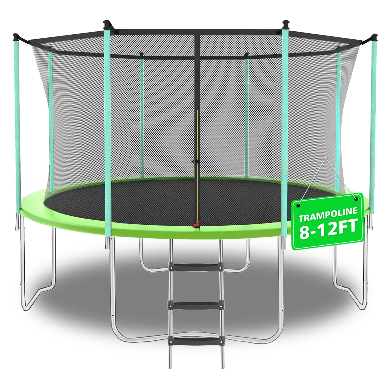 8ft Green Outdoor Toddler Trampoline with Enclosure Safety Net Jumping ...