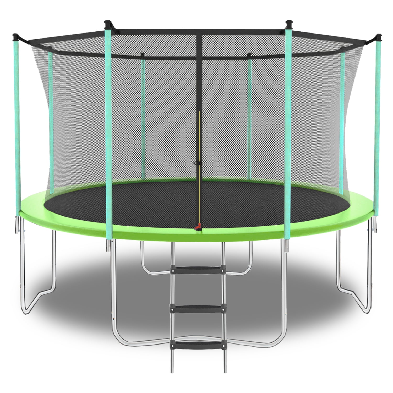 8ft Green Outdoor Toddler Trampoline with Enclosure Safety Net Jumping ...