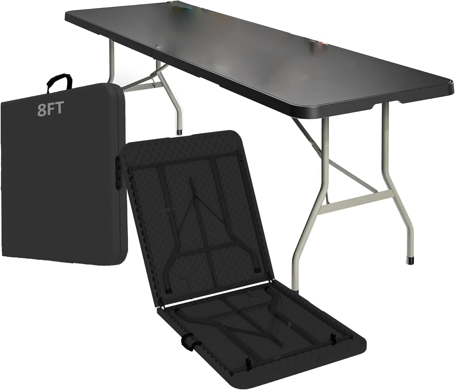 8ft Heavy Duty Portable Folding Table - Plastic Dining Table Indoor ...