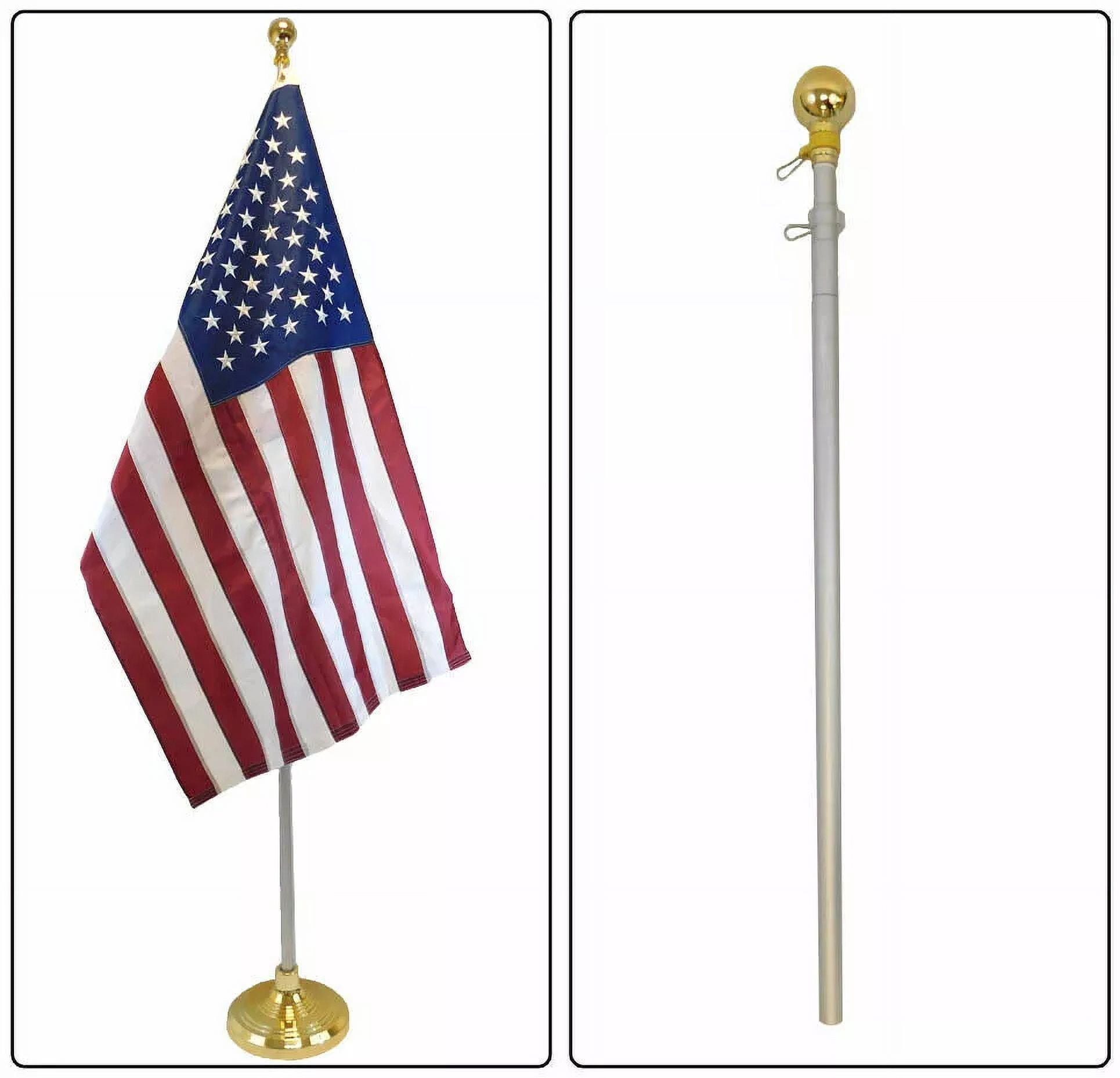 8ft Indoor Flag Pole Ball Topper 8' Telescoping FlagPole (Pole Only ...