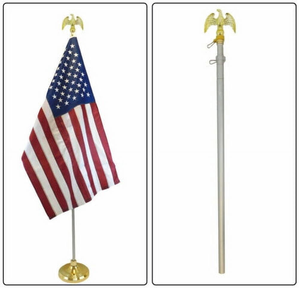 8ft Indoor Flag Pole Eagle Topper 8' Telescoping FlagPole (Pole Only ...