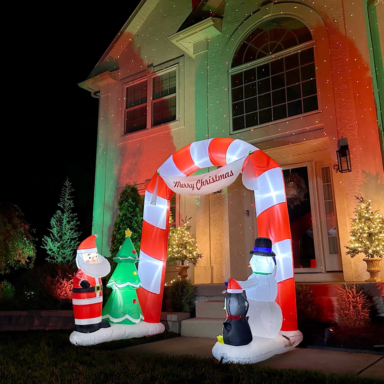 8ft Inflatable Candy Cane Arch w/ Lights - Walmart.com
