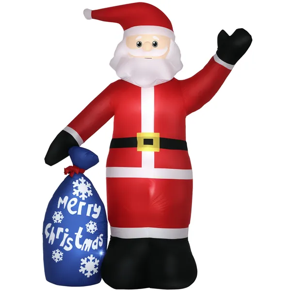 8ft Inflatable Santa Claus with LED Light and Gift Bag Outdoor ...