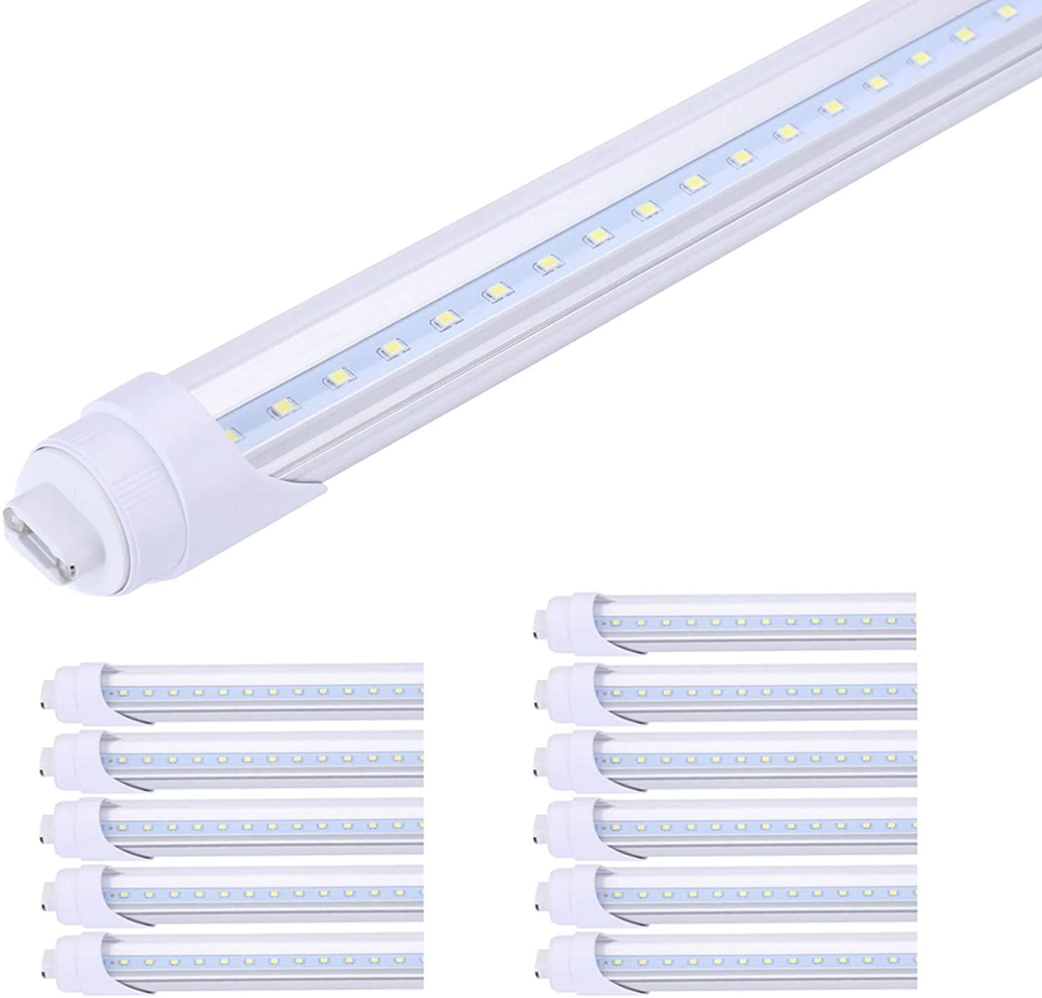 8ft Led Light Bulb Tube, R17d 2 Pin, 6000k 45W T8 Dual-End Power ...